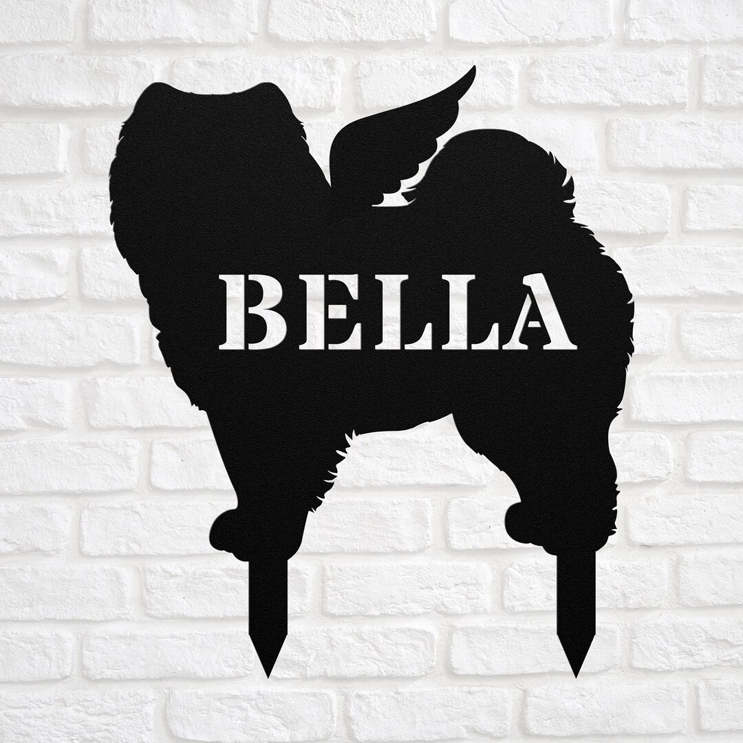 Chow Chow Angel Wings Yard Statue Stake, Custom Long Haired Chow Chow ...