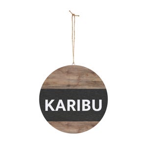 Swahili Welcome Sign Door Hanger Wood Sign Front Door Wreath Front Door ...
