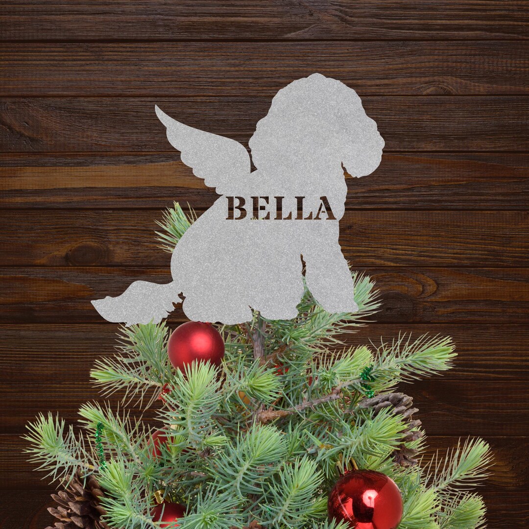 Miniature Poodle Tree Topper Christmas Holiday Decoration Ornament Dog ...