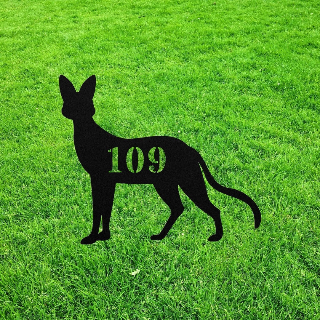 Serval House Number Sign Yard Address Plaque Garden Lawn Stake Metal ...