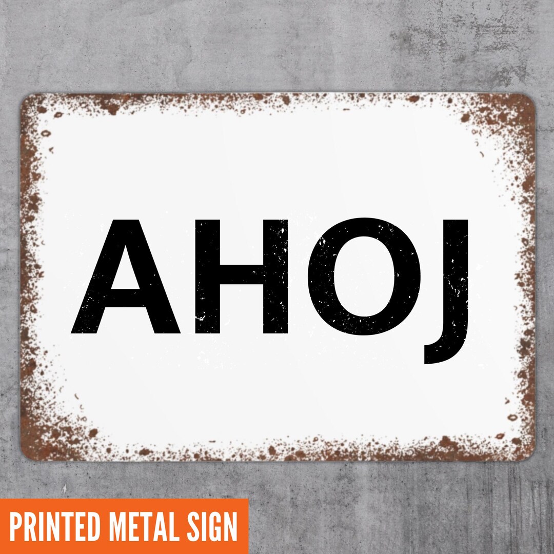Ahoj Sign Slovak Metal Sign Plaque Front Door Wreath Front Door Decor ...