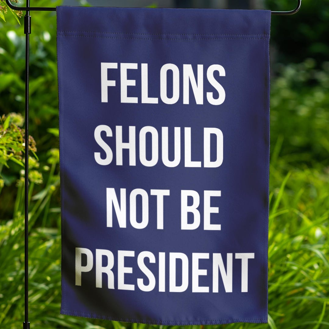 Felons Should Not Be President Garden Flag, Democrats Won Victory Retro ...