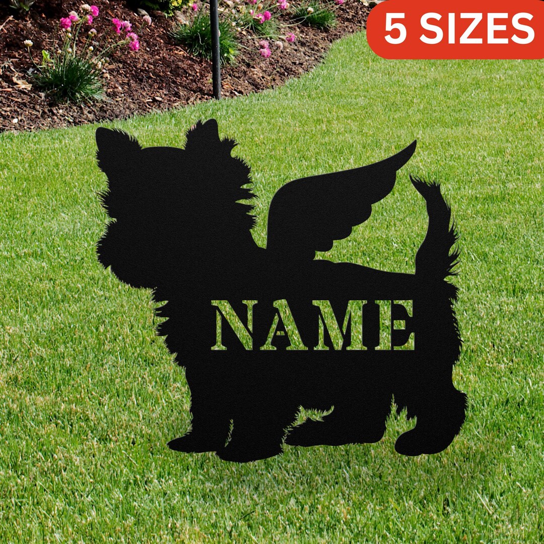 Yorkie Angel Wings Yorkshire Terrier Angel Statue Figurine for Garden ...