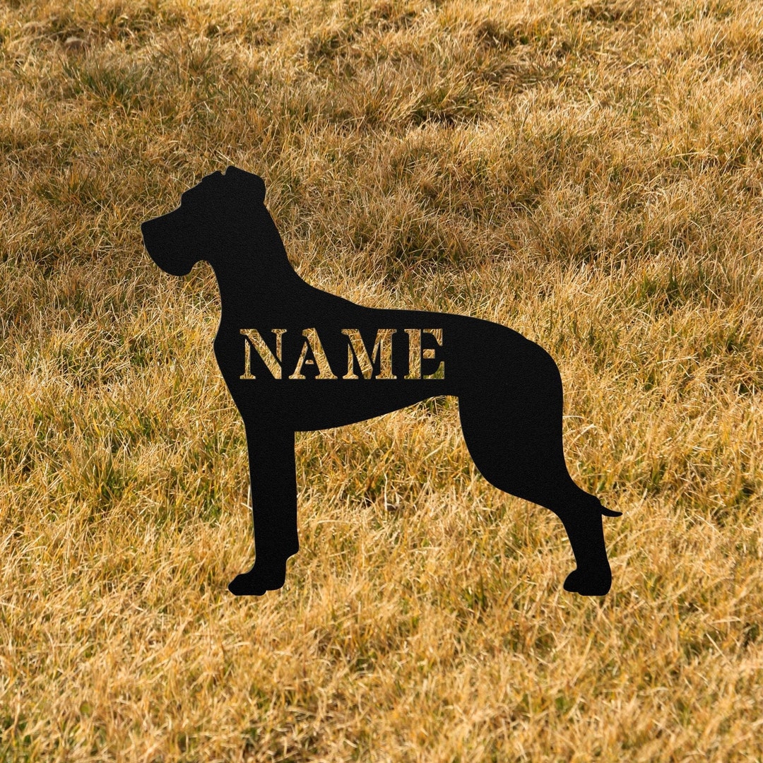 Personalized Great Dane Garden Statue Stake, Custom Great Dane Outdoor ...