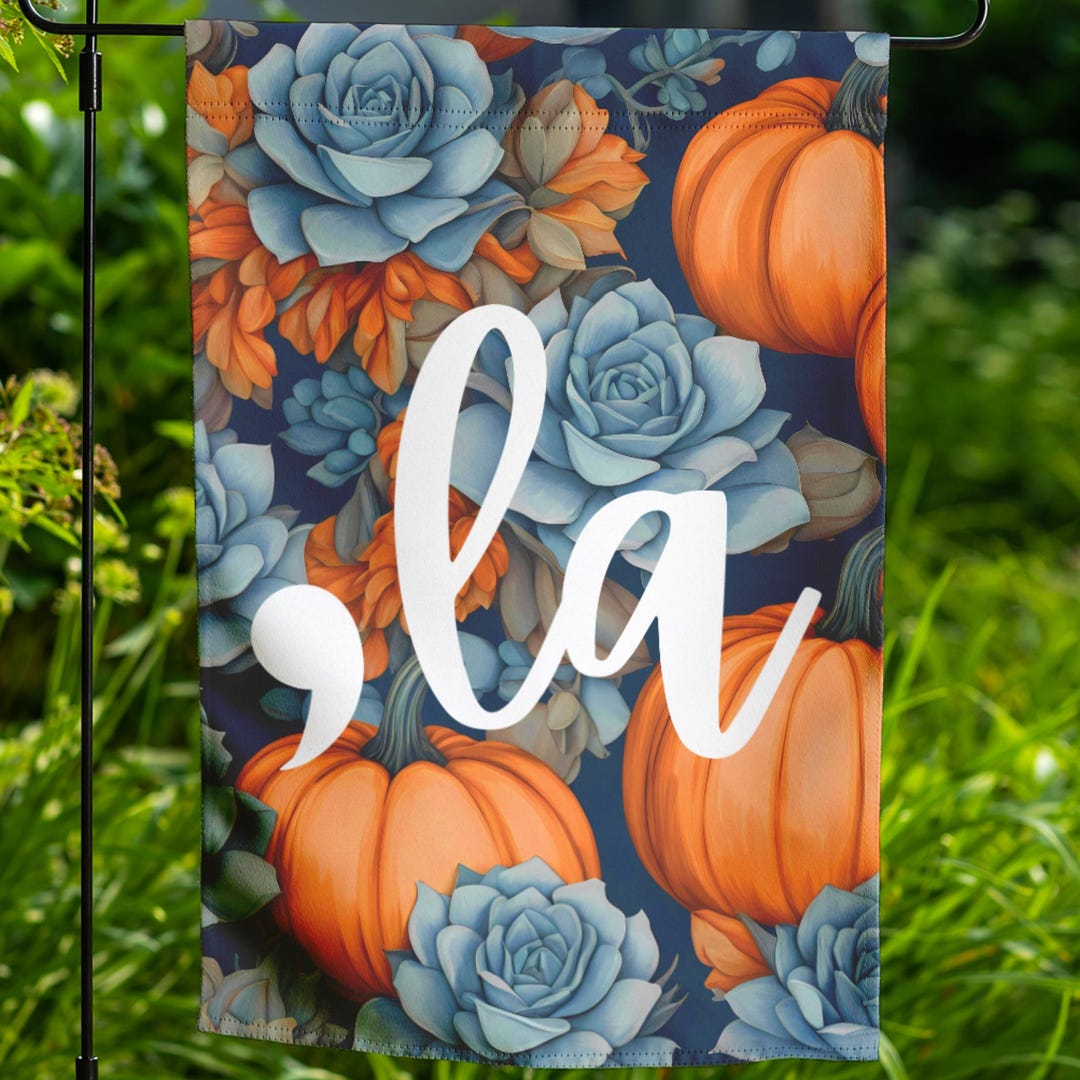 Comma La , Kamala Harris Flag, Orange Pumpkin Halloween Fall Garden ...