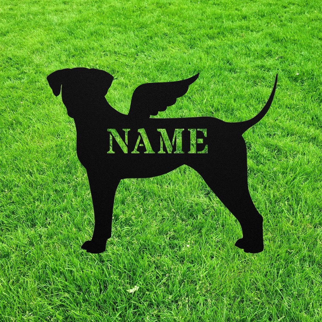 Treeing Tennessee Brindle Angel Wings Yard Statue Stake, Custom Outdoor ...