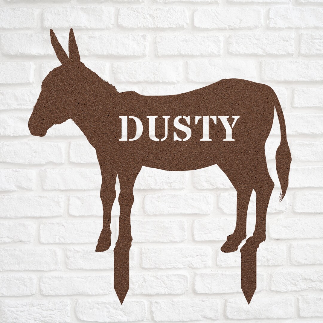 Donkey Memorial Stake Loss of Donkey Wind Chime Heart Grave Marker ...