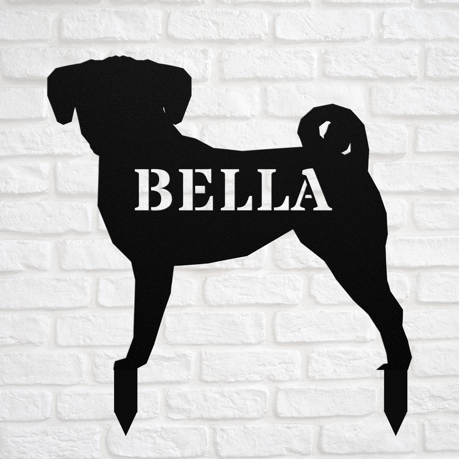 Personalized Puggle Garden Statue Stake Custom Puggle Outdoor - Etsy