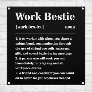 Work Bestie Sign Metal Plaque - Etsy