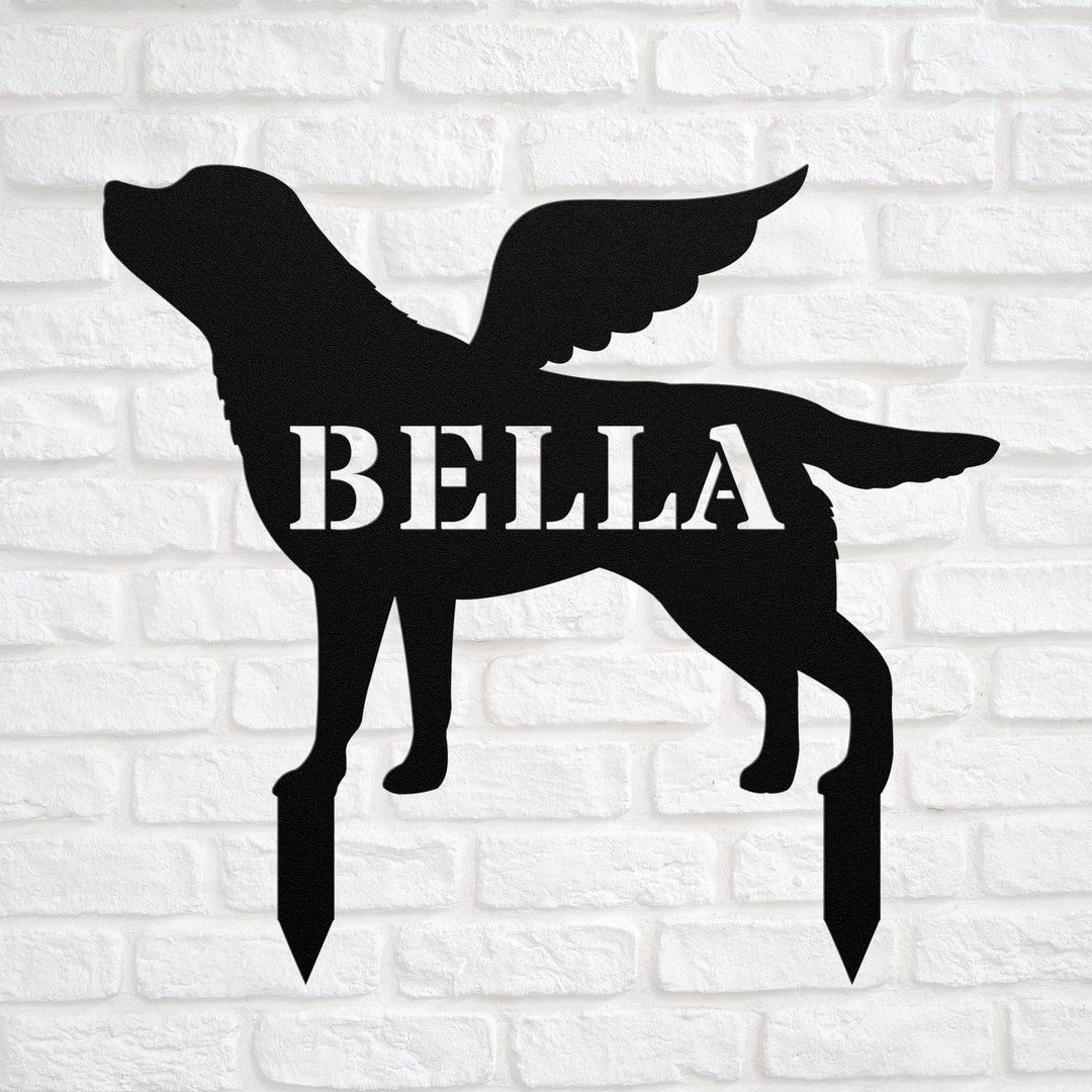 Labrador Angel Wings Black Lab Angel Statue Figurine for Garden Stone ...