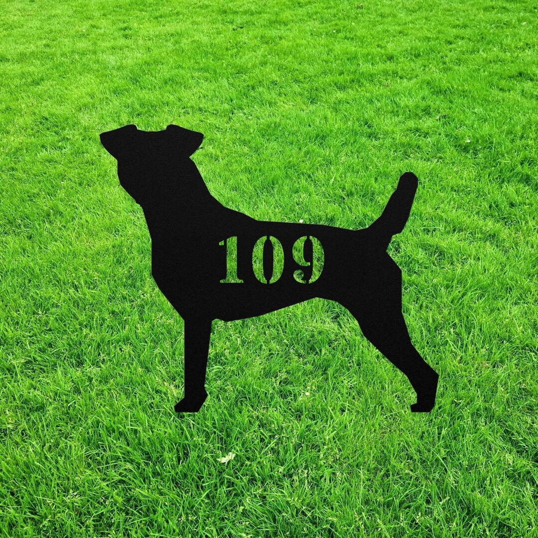 Parson Russell Terrier House Number Sign Yard Address Plaque Garden ...