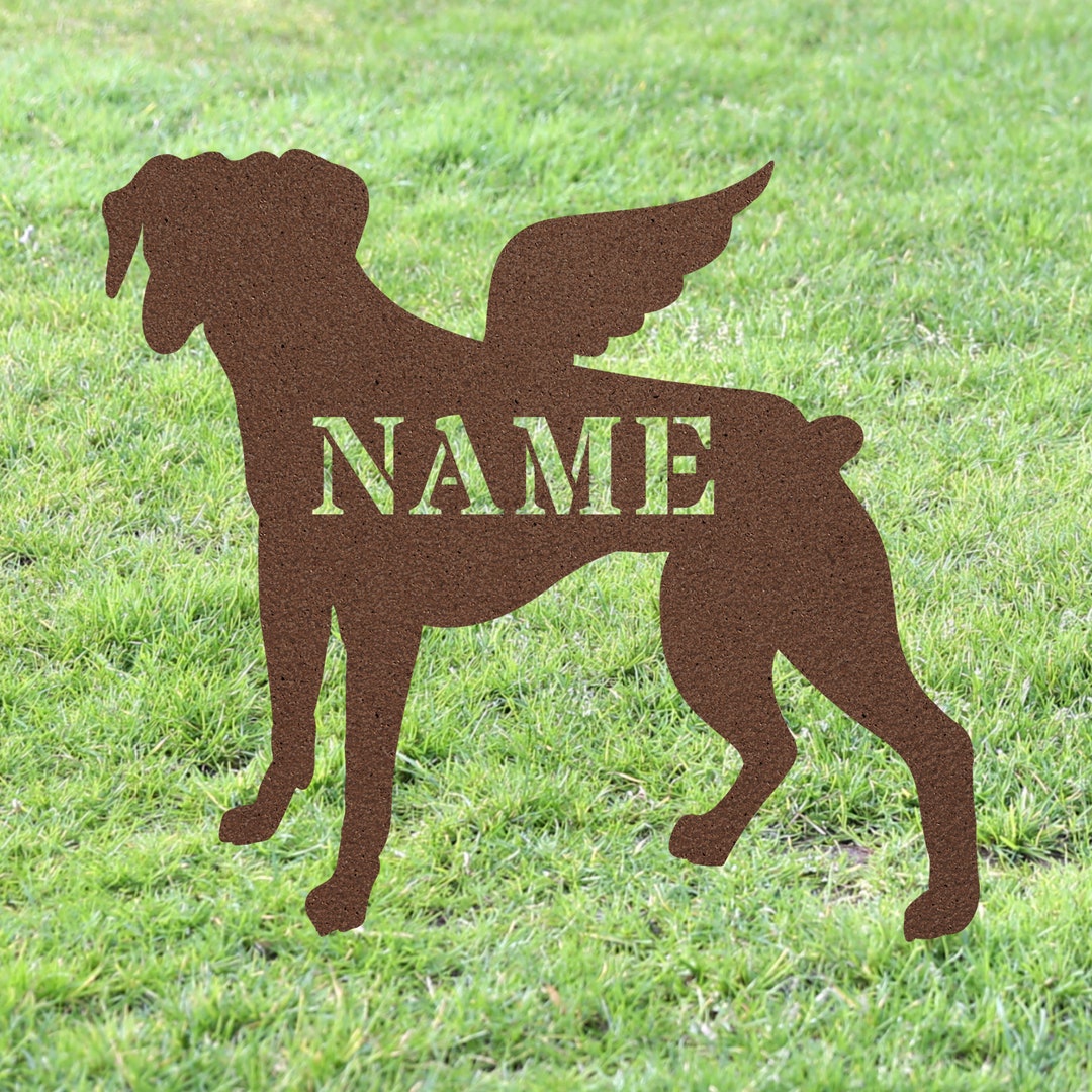 Boxer Angel Wings Statue Figurine for Garden Stone Memorial Ornament ...