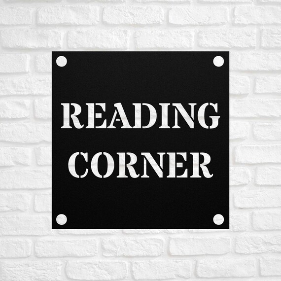 Reading Corner Sign Library Metal Sign Reading Room Sign - Etsy