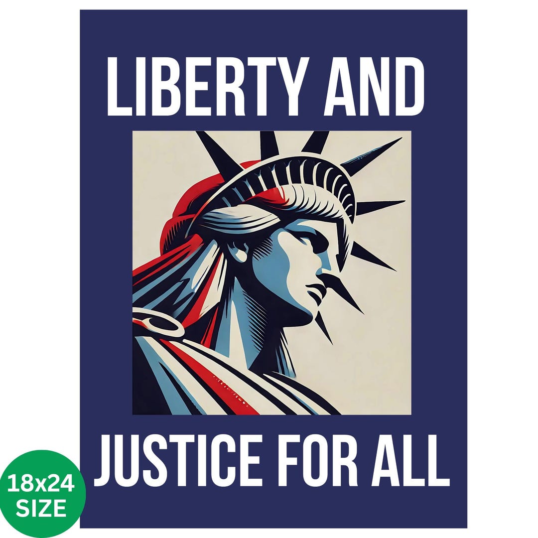 Liberty and Justice for All Poster Anti Trump Protest March Sign No ...