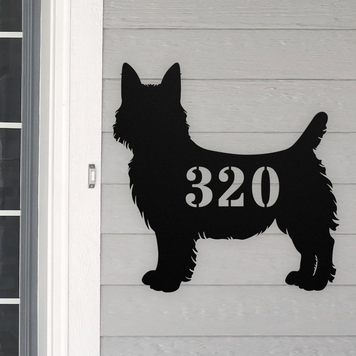 Personalized Australian Terrier Address House Number Sign Metal Wall ...