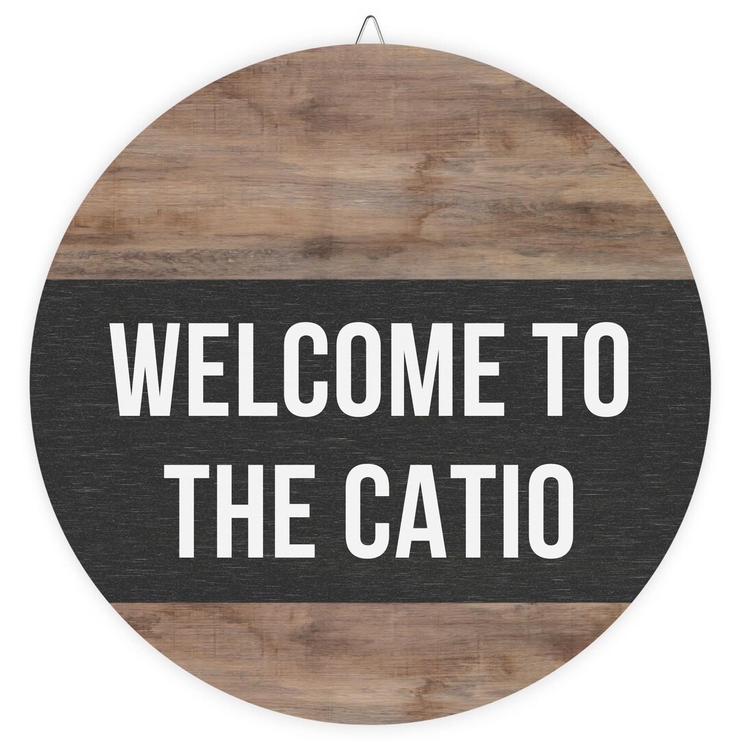 Welcome to the Catio Sign Funny Cat Kitten Feline Rustic Street Wood ...