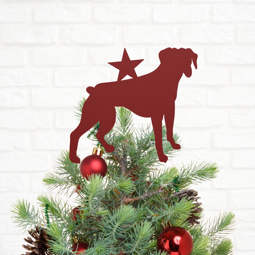 Boxer Dog Tree Topper Christmas Holiday Decoration Ornament Dog Gift ...