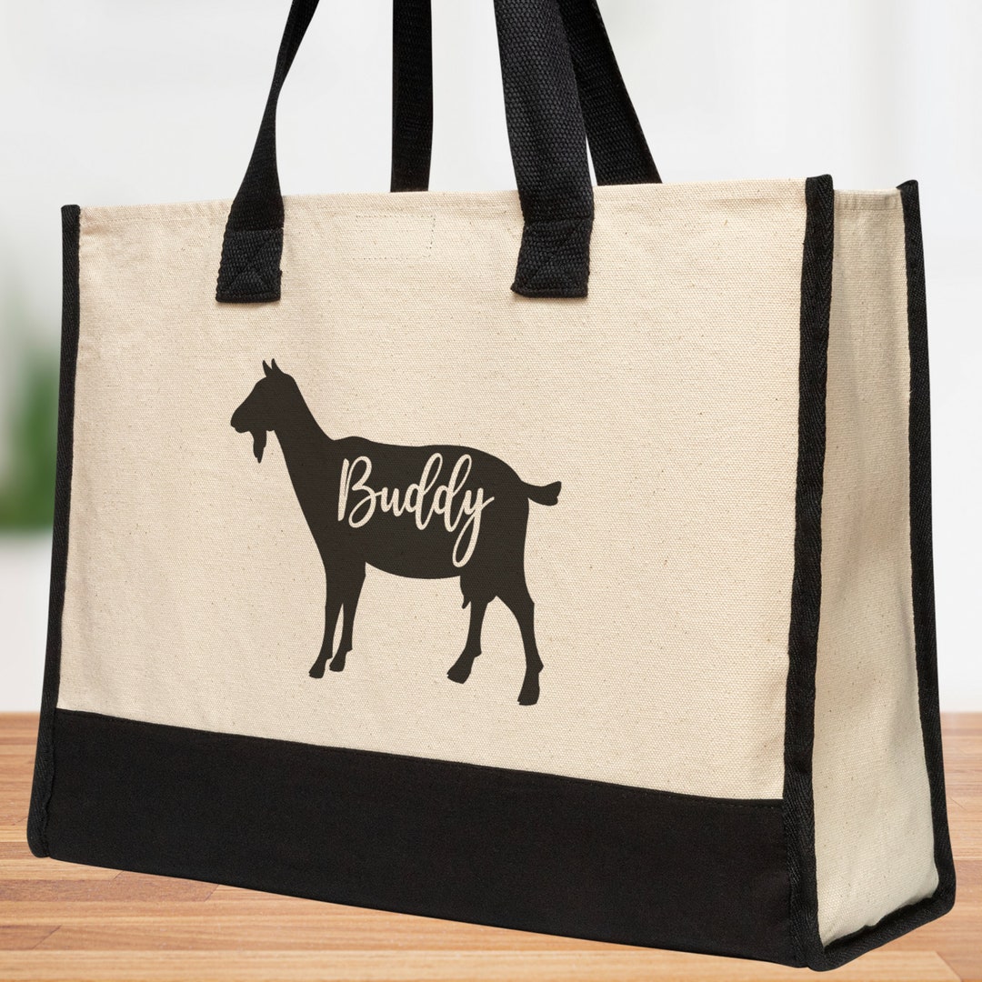 Goat Tote Bag, Gift Custom Bag, Personalized Gift Bag, Custom Goat Mom ...