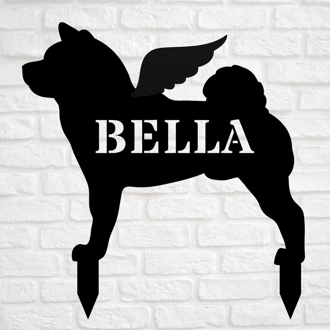Shiba Inu Angel Wings Silhouette Metal Art Garden Decor Gifts ...