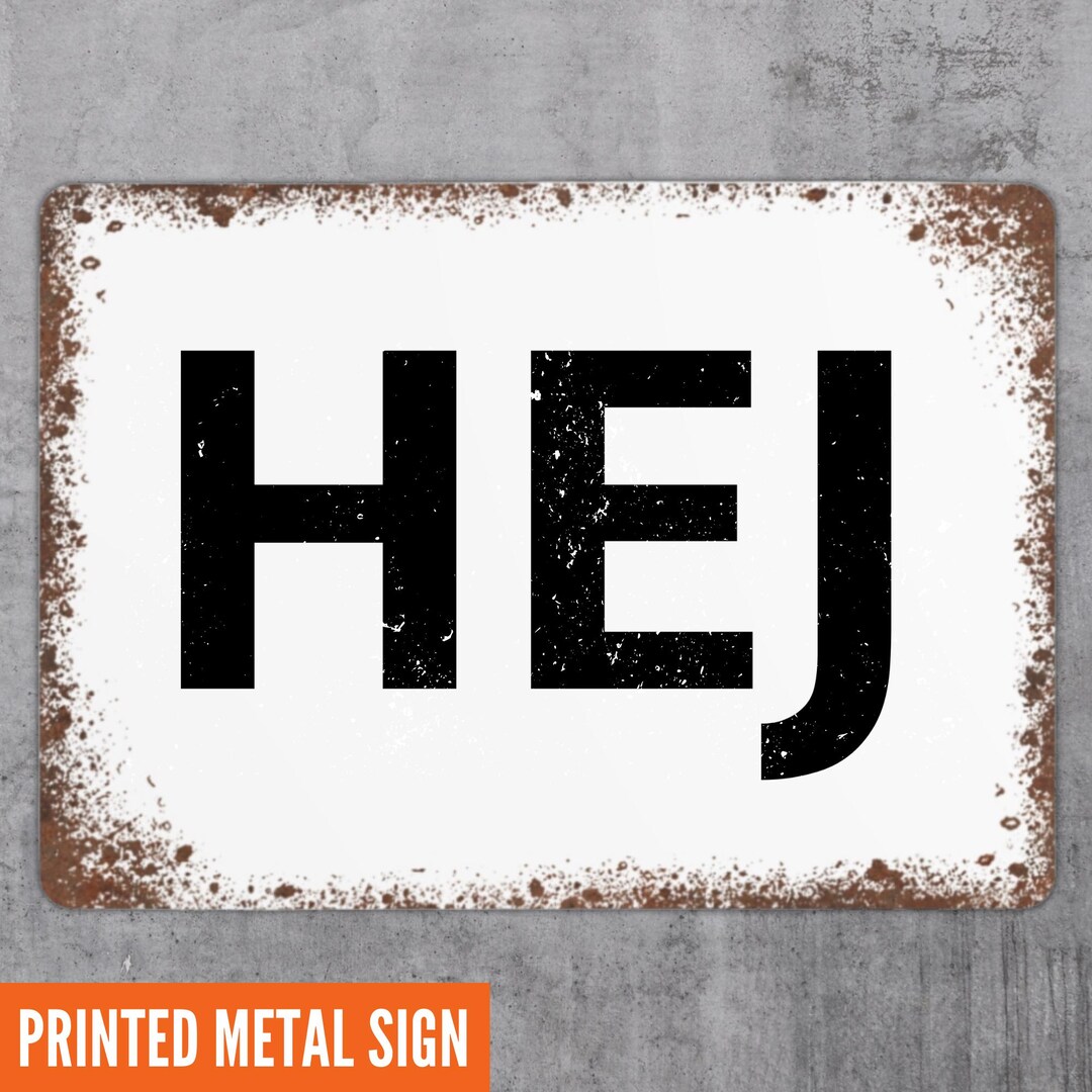Hej Sign Swedish Metal Sign Plaque Front Door Wreath Front Door Decor ...