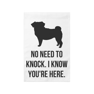 Pug Garden Flag Yard Sign Art Banner Pug Gift Lover Outdoor Decor Lawn ...