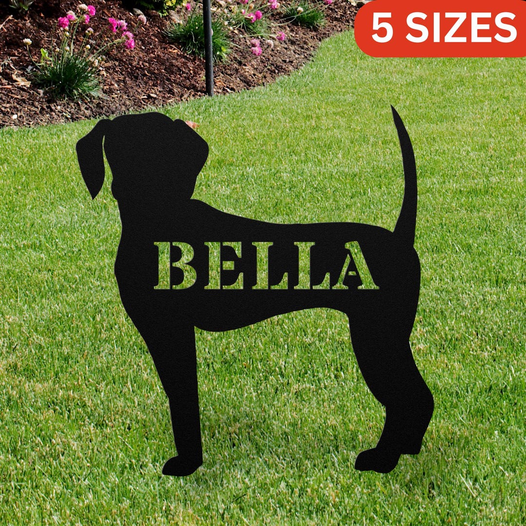Personalized Beagle Garden Statue Stake, Custom Beagle Outdoor Yard Art ...