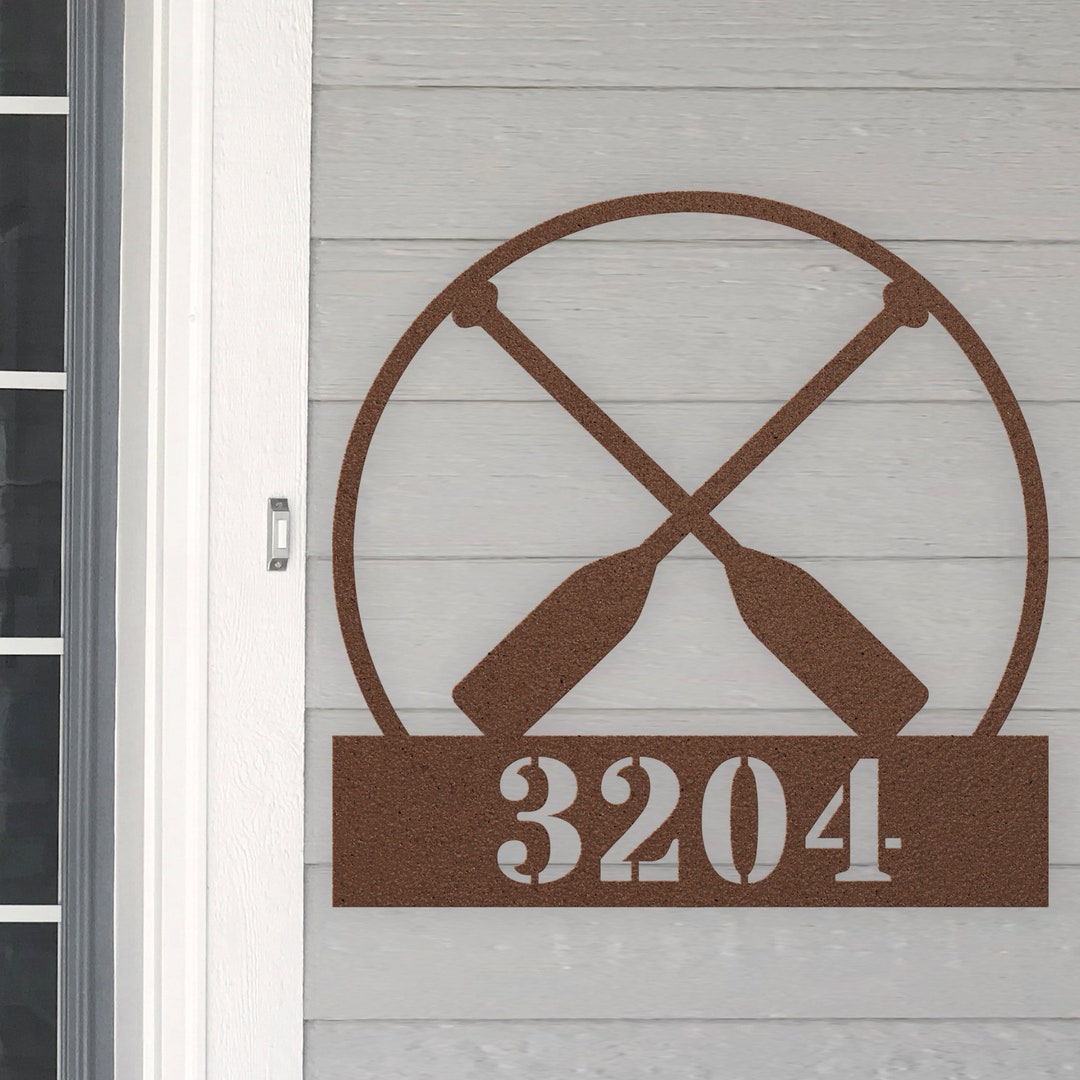 Personalized Canoe Oar Kayak Paddle Address House Number Sign Metal ...