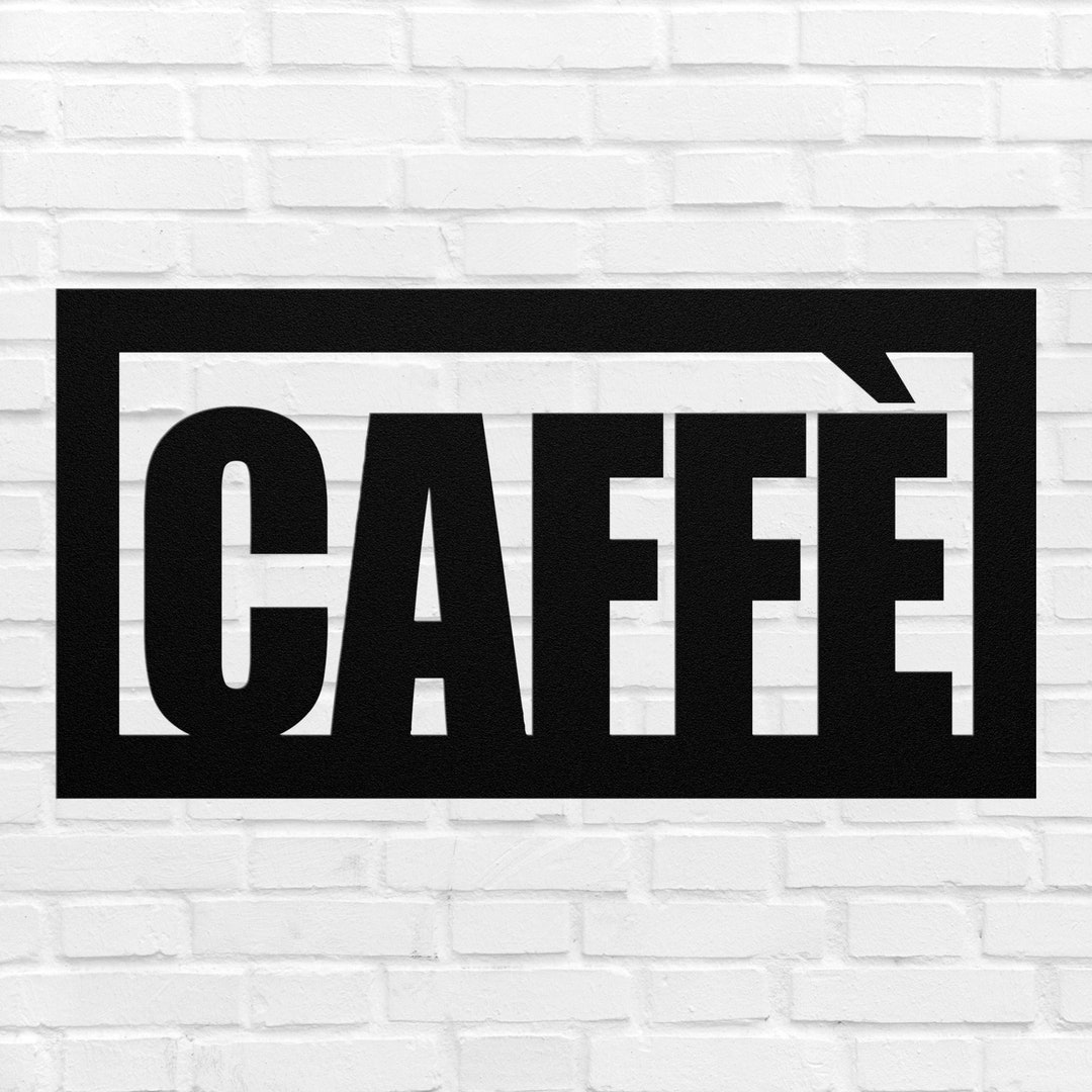 Caffe Sign Italian Metal Wall Art Italy Coffee Rome Milan Naples Turin ...