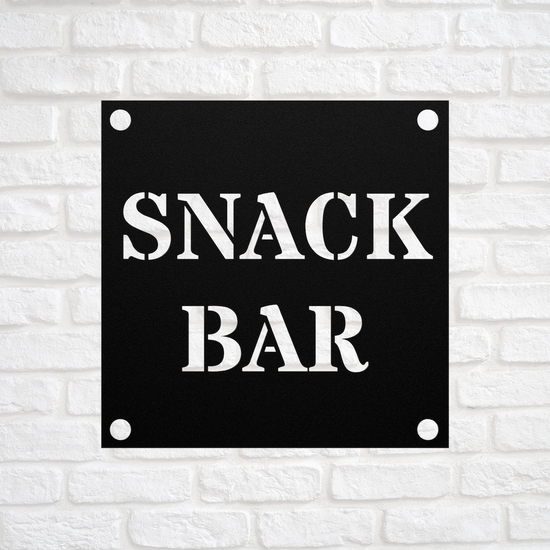 Snack Bar Metal Sign, Farmhouse, Street Sign or Door Name Plate Plaque ...