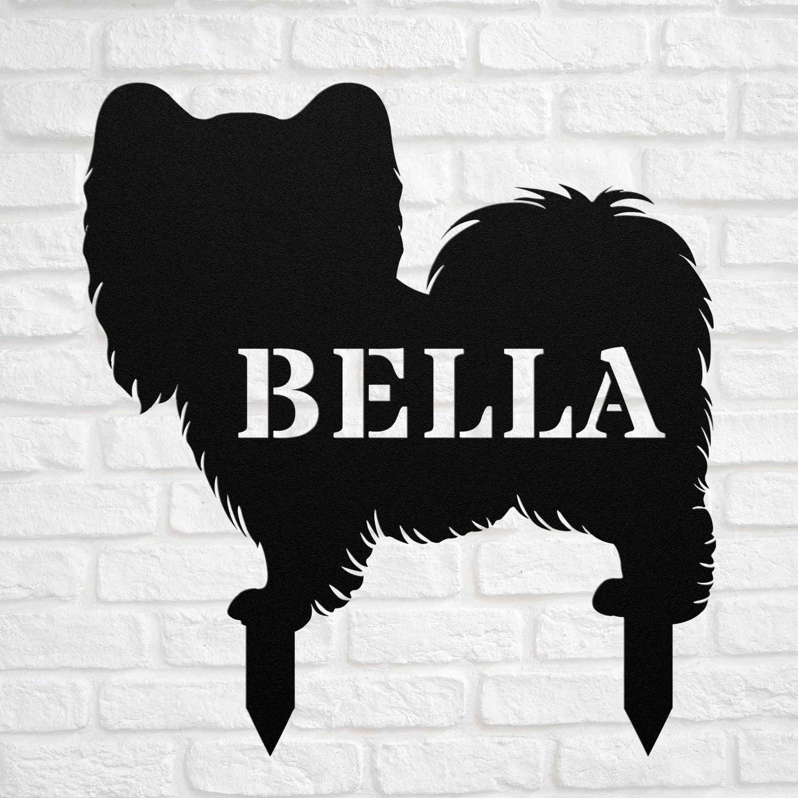 Personalized Papillon Garden Statue Stake Custom Papillon - Etsy