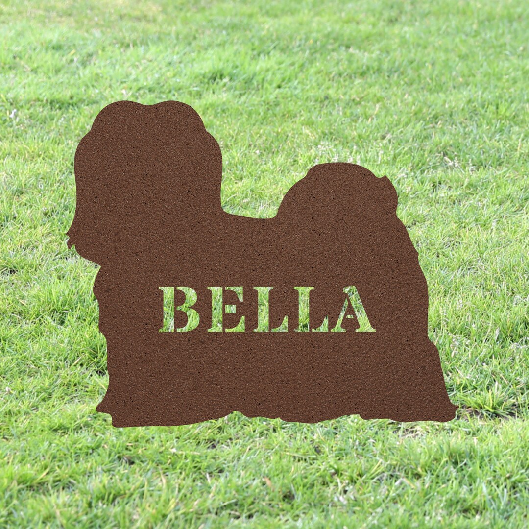Lhasa Apso Yard Statue Stake Lhasa Apso Memorial Wind Chime Outdoor ...
