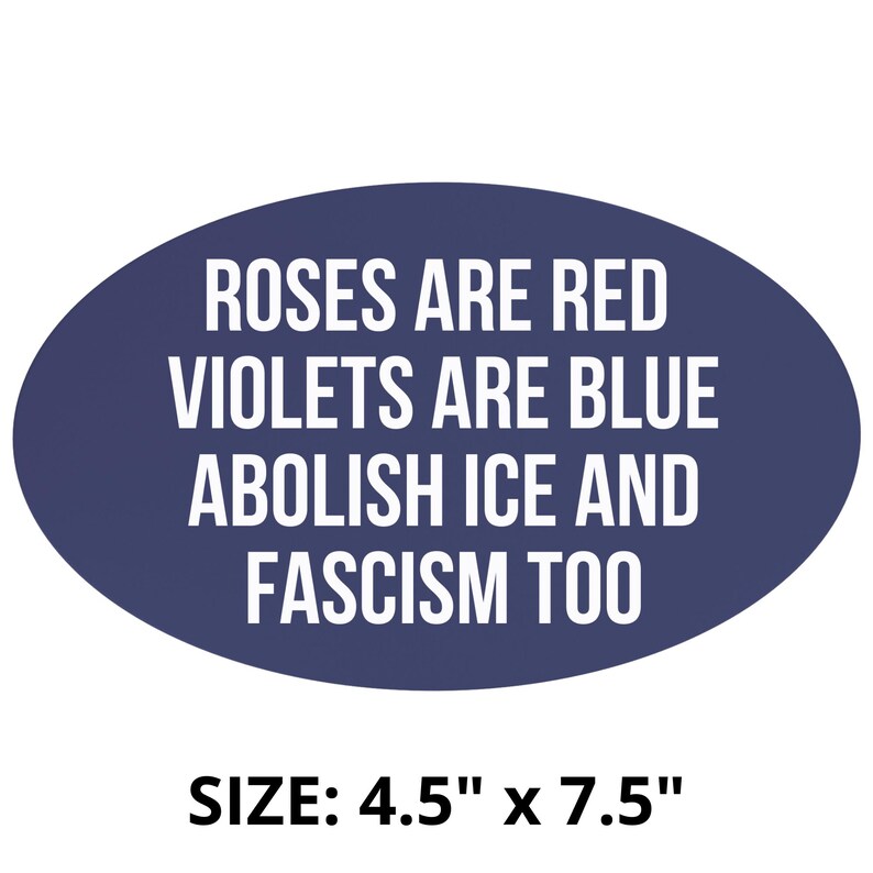 Roses Are Red Abolish Ice Valentine's Day Car Magnet Bumper Anti Trump ...