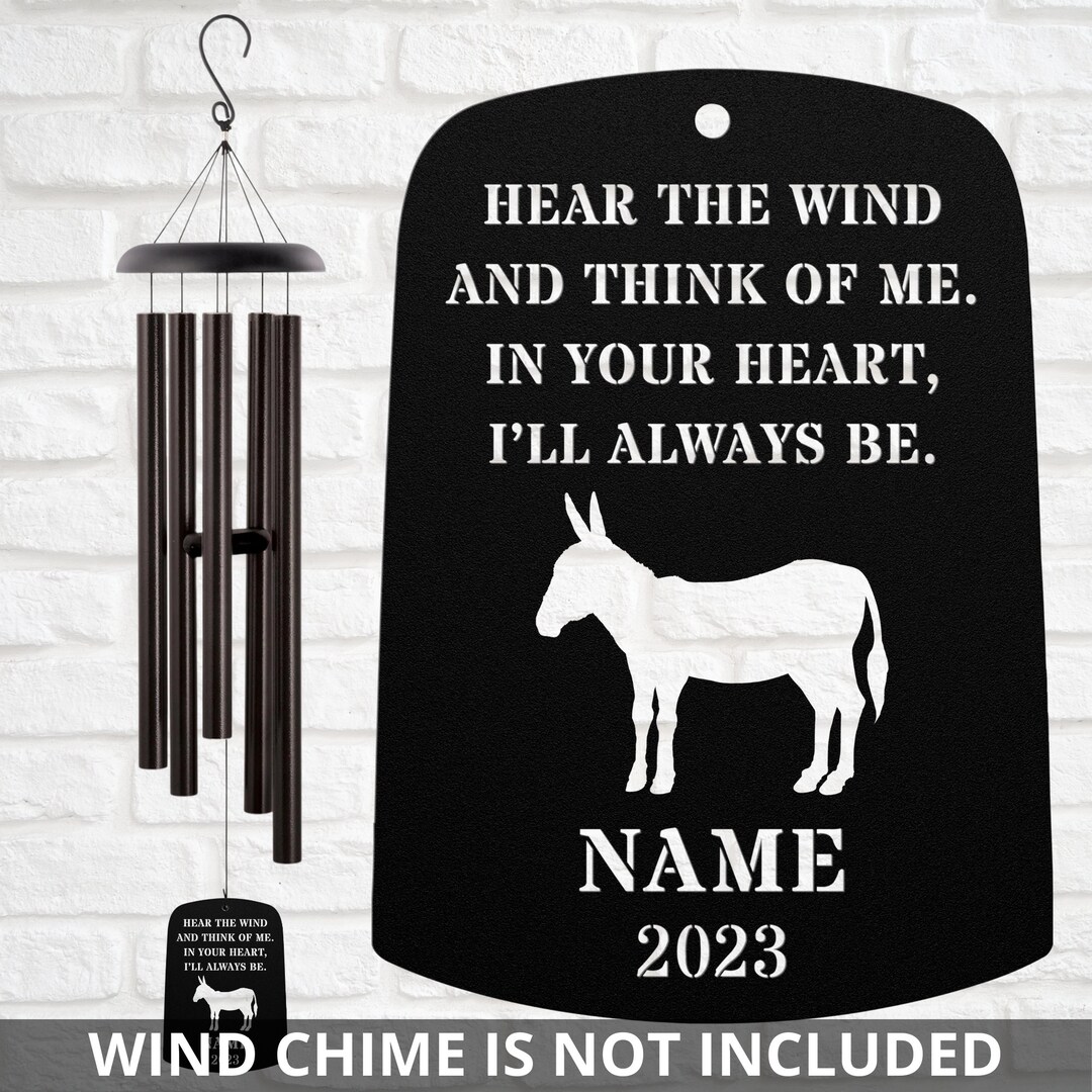 Donkey Wind Chime Sail Donkey Memorial Donkey Loss Gift Sympathy ...