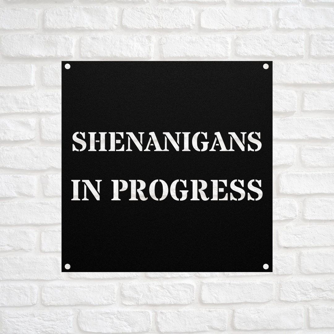 Shenanigans in Progress Metal Sign Funny Garage Sign Metal - Etsy