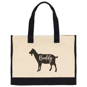 Goat Tote Bag, Gift Custom Bag, Personalized Gift Bag, Custom Goat Mom ...