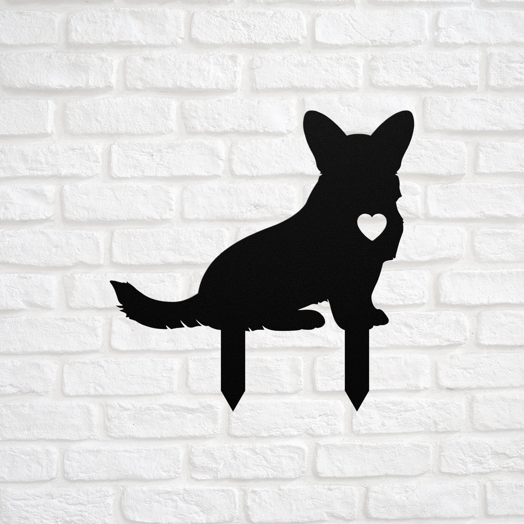 Cardigan Welsh Corgi Yard Statue Stake, Custom Cardigan Corgi Dog ...