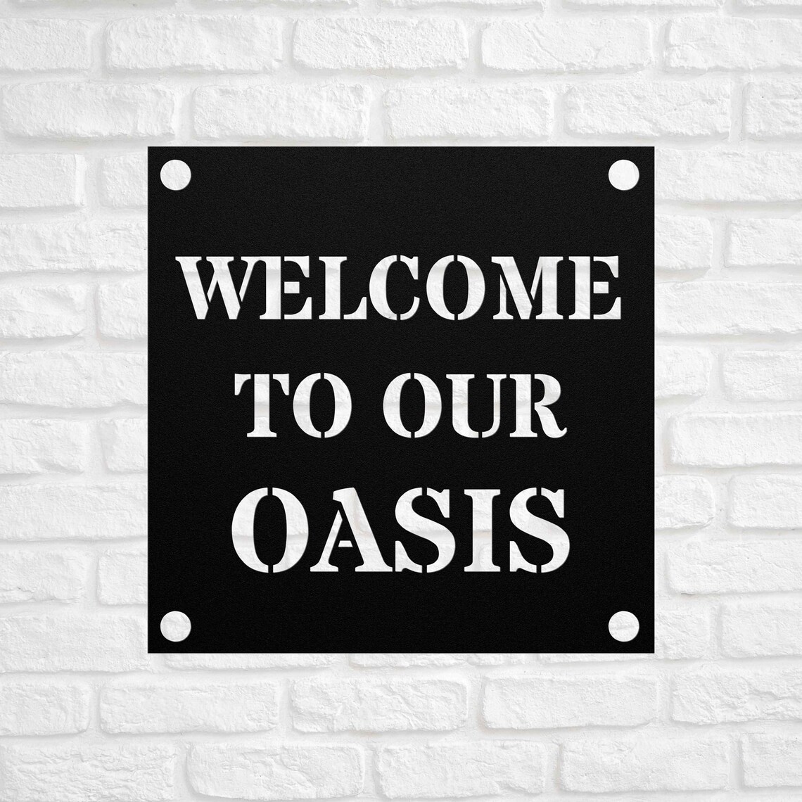 Welcome to Our Oasis Metal Sign Oasis Sign Front Decor Porch - Etsy