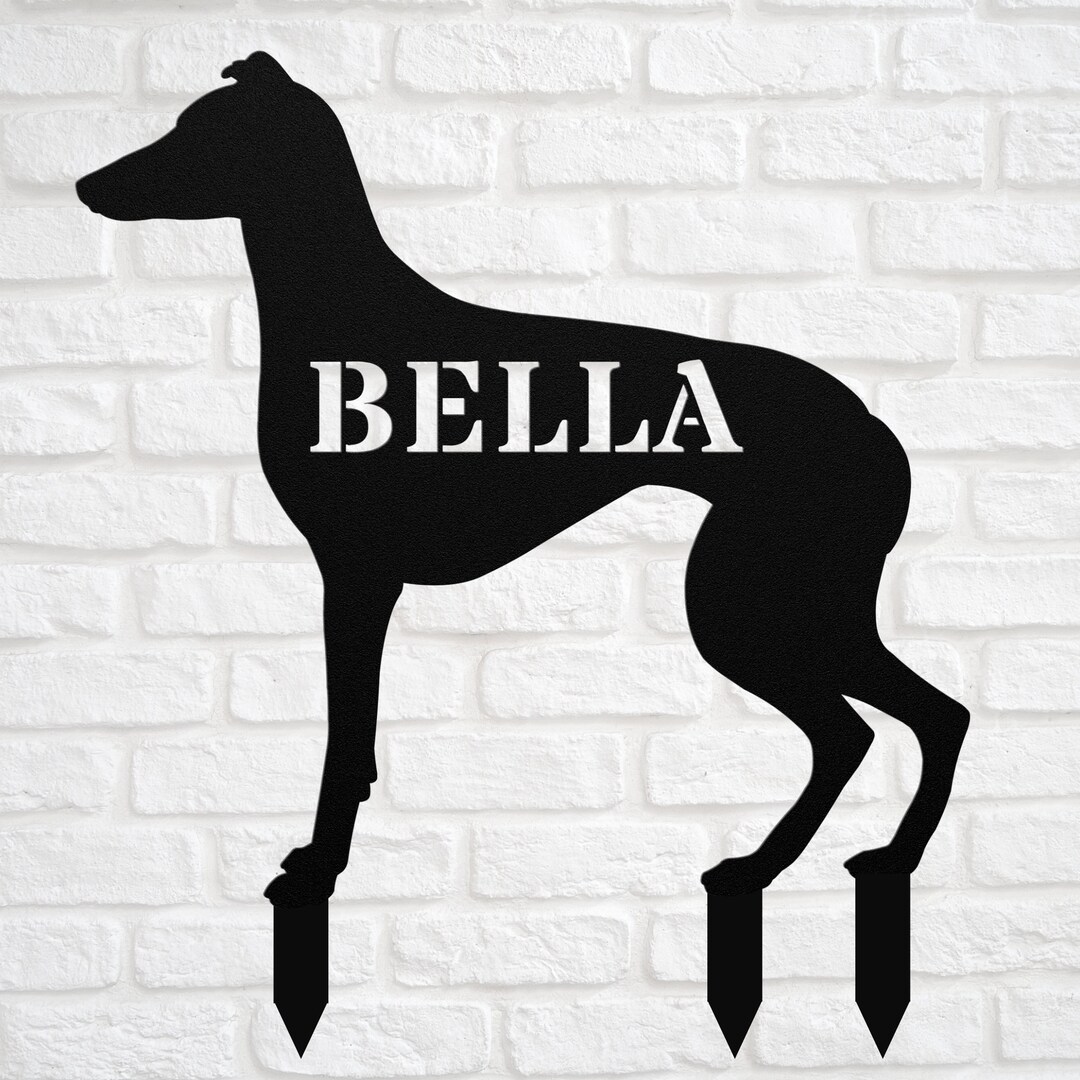 Personalized Greyhound Garden Statue Stake, Custom Greyhound Outdoor ...