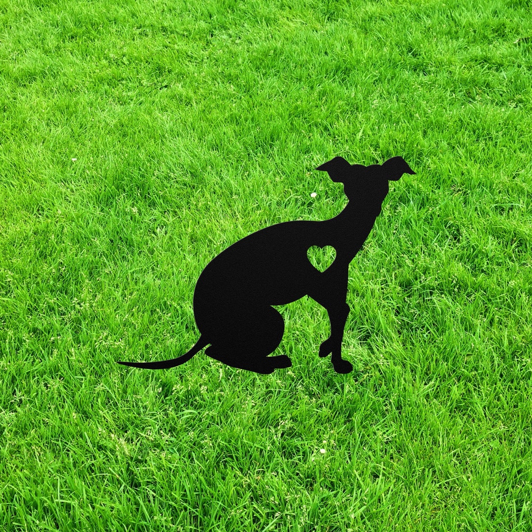 Personalized Whippet Garden Statue Stake, Custom Whippet Outdoor Yard ...
