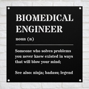 Funny BIOMEDICAL ENGINEER Gift Metal Sign for Men and Women L for ...