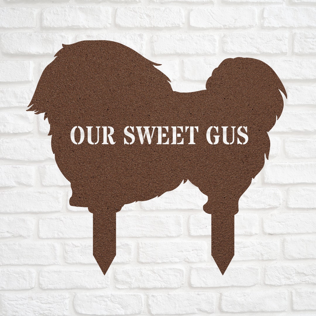 Personalized Pekingese Dog Yard Statue Stake, Custom Pekingese Outdoor ...