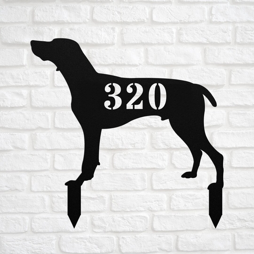German Shorthaired Pointer Gsp House Number Sign Yard Address Plaque ...
