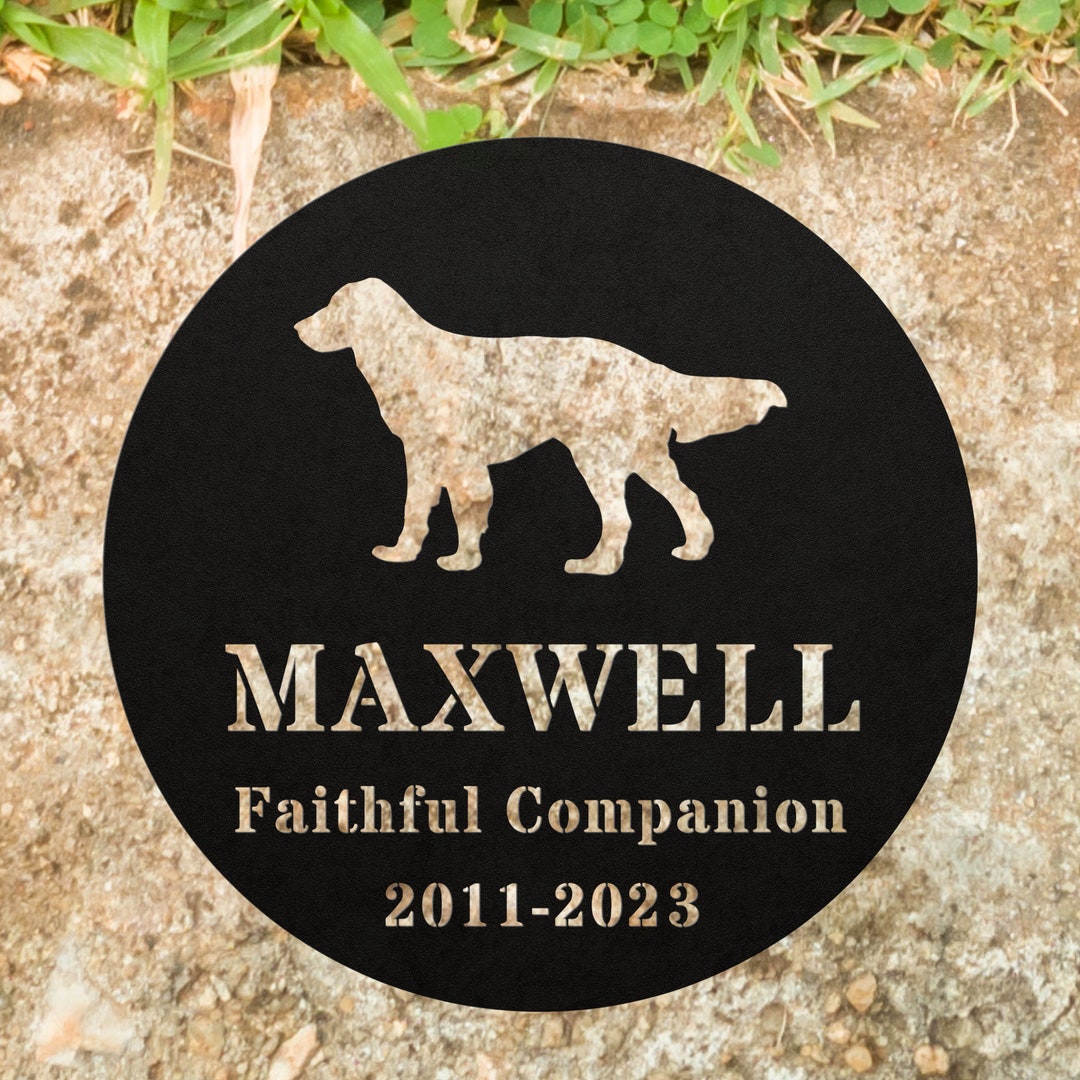 Golden Retriever Memorial Stone Metal Sign Loss Gift Dog Tombstone ...