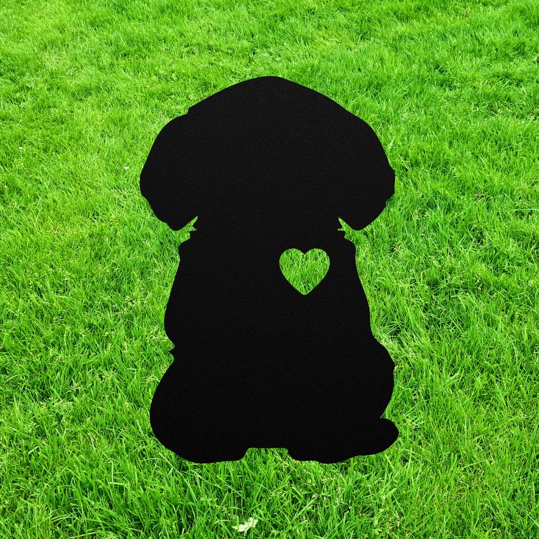 Personalized Cavachon Yard Statue Stake, Custom Dog Outdoor Garden Art ...