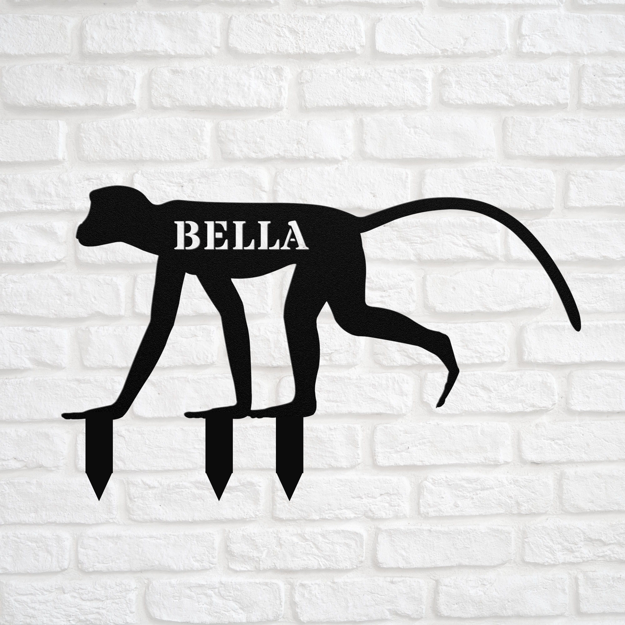 Monkey Memorial Stake Loss of Monkey Wind Chime Heart Grave Marker ...
