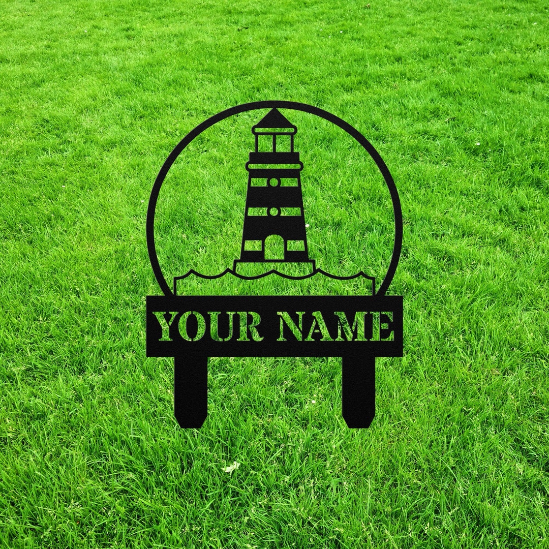 Custom Lighthouse Yard Sign Stake, Personalized the Lighthouse Metal ...
