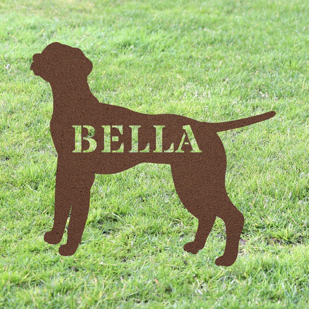 Personalized Pointer Garden Statue Stake, Custom Pointer Outdoor Yard ...