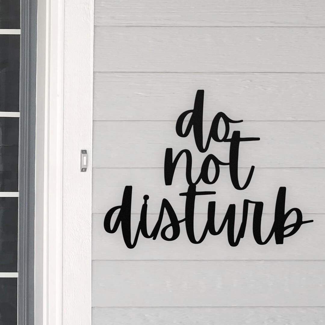 Do Not Disturb Metal Sign Word Wall Art - Do Not Disturb Script Word ...