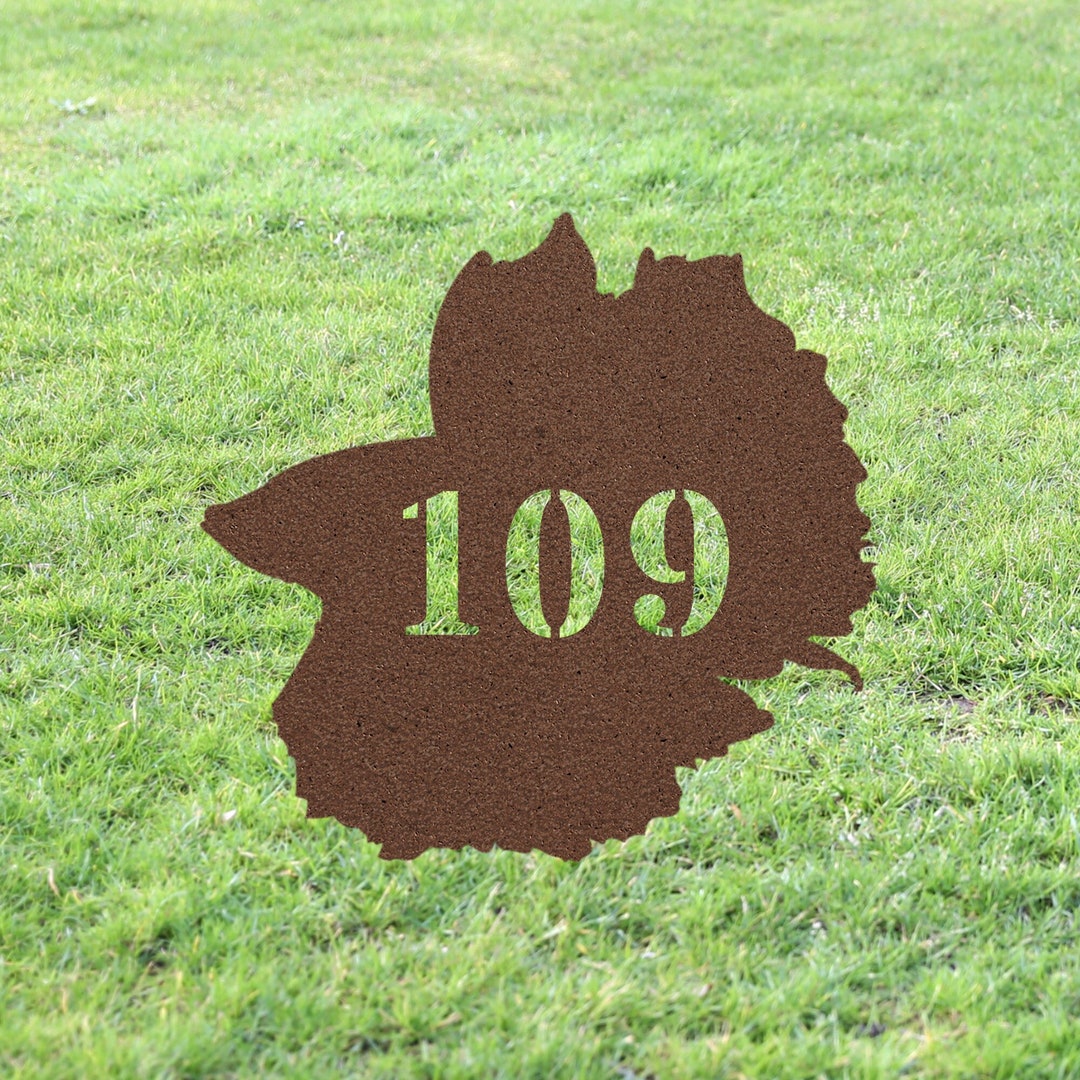 Betta Fish House Number Sign Yard Address Plaque Garden Lawn Stake ...