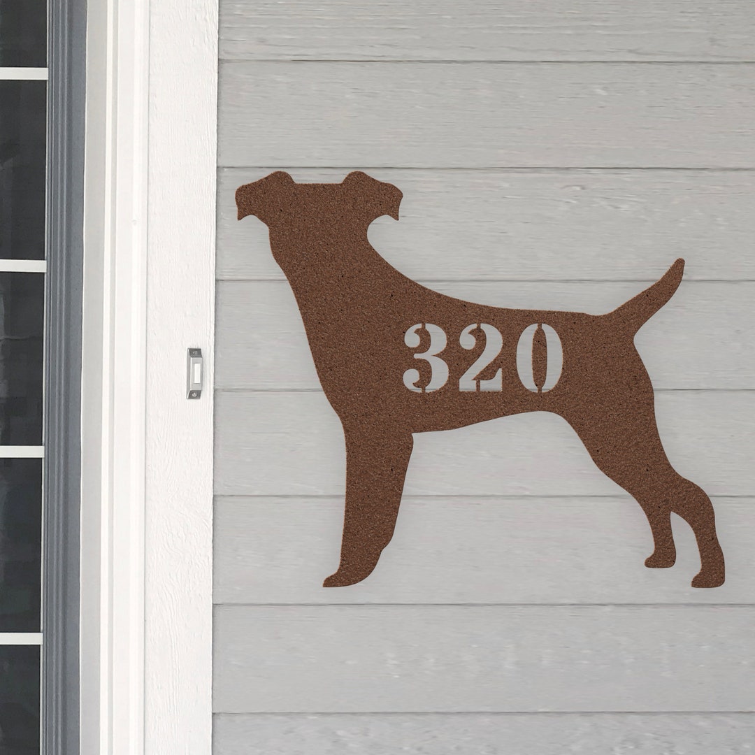 Personalized Jack Russell Terrier Address House Number Sign Metal Wall ...